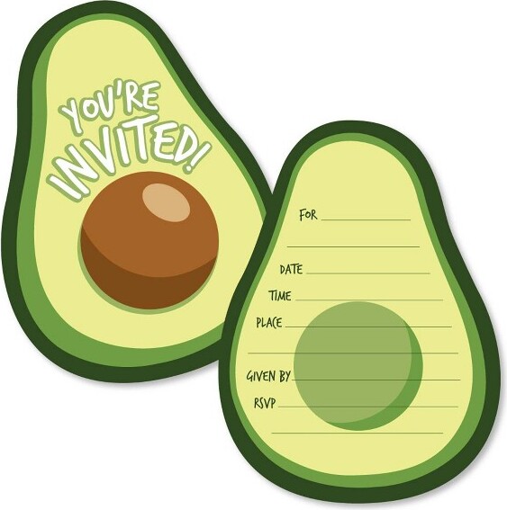 Big Dot of Happiness Hello Avocado - Shaped Fill-in Invitations ...