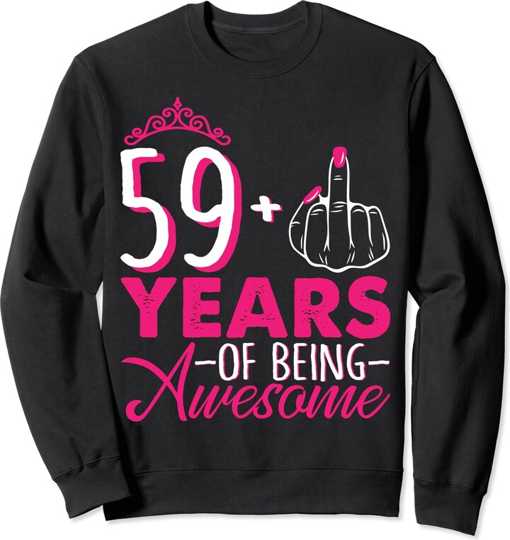 Funny Women's 59th Birthday Present Store I Am 59 Plus 1 Middle Finger ...