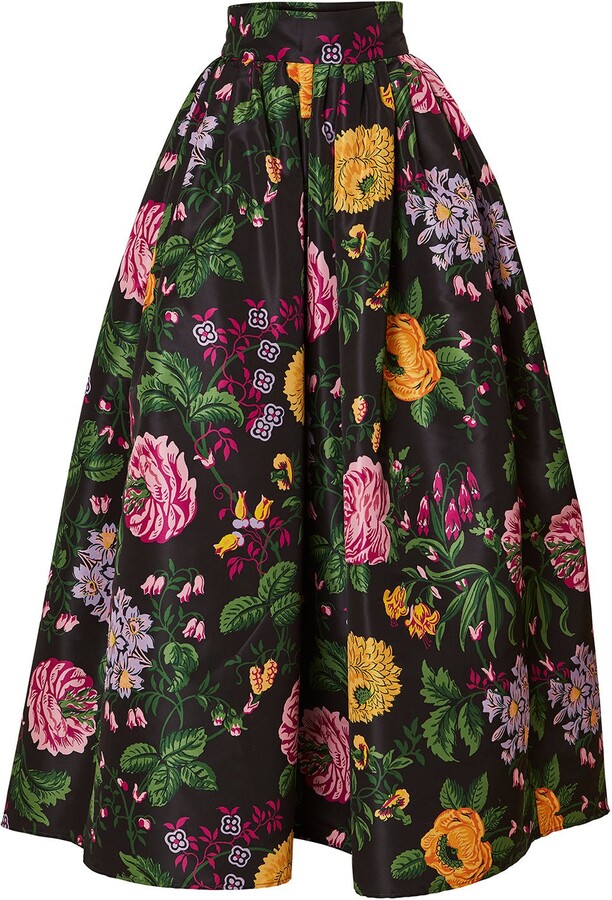 Carolina Herrera Full Floral Skirt - ShopStyle