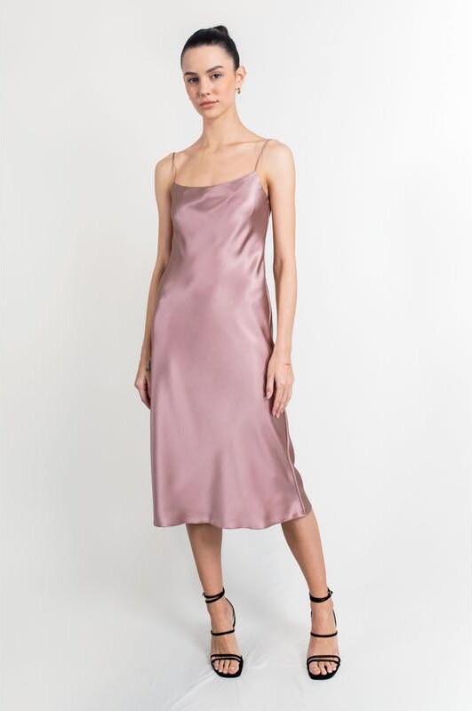 Jacoba Jane Isla Silk Satin Slip Dress - Vintage Rose Pink - ShopStyle
