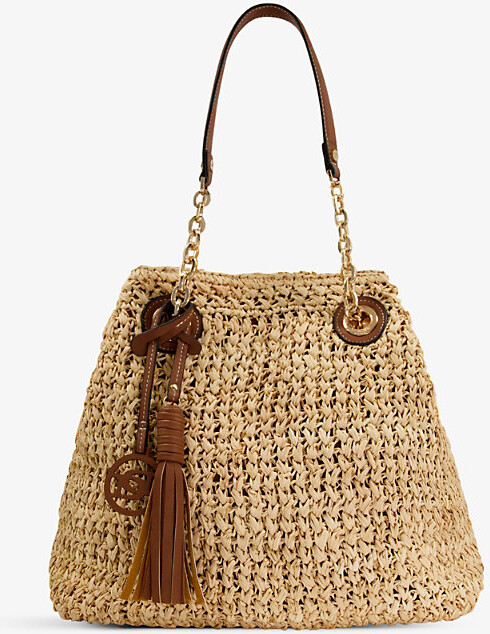 Dune Womens Natural-raffia Delta Small Raffia Grab bag - ShopStyle