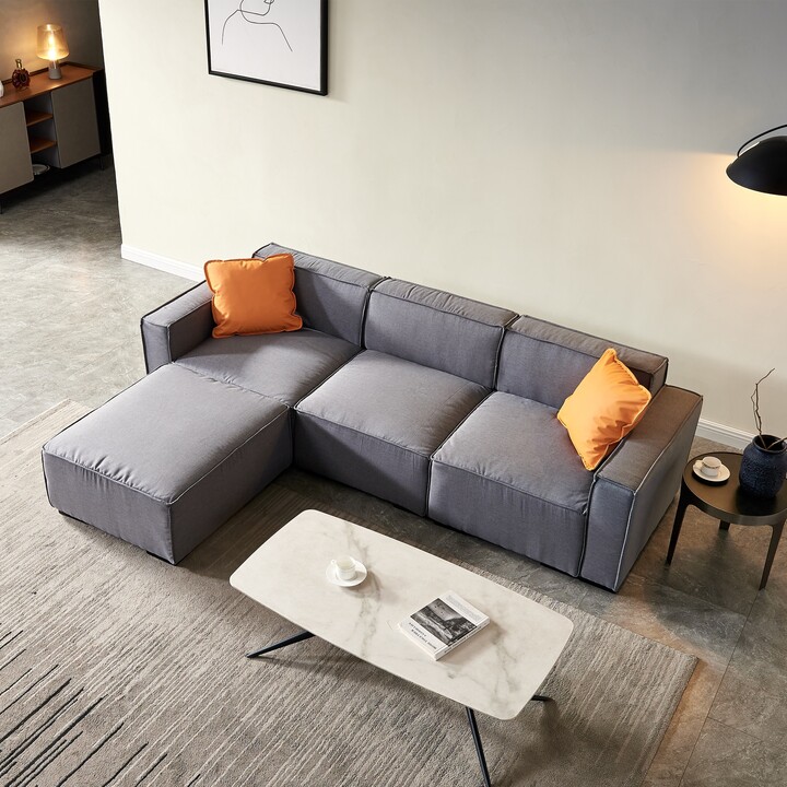 RASOO Modular Sofa L Shape Sofa & Chaise Sectional Couch with ...