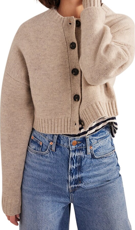 Boden Brushed Wool Cropped Wool Cardigan - ShopStyle