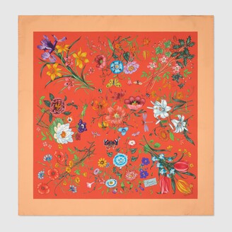Gucci Flora print silk carré - ShopStyle Scarves & Wraps