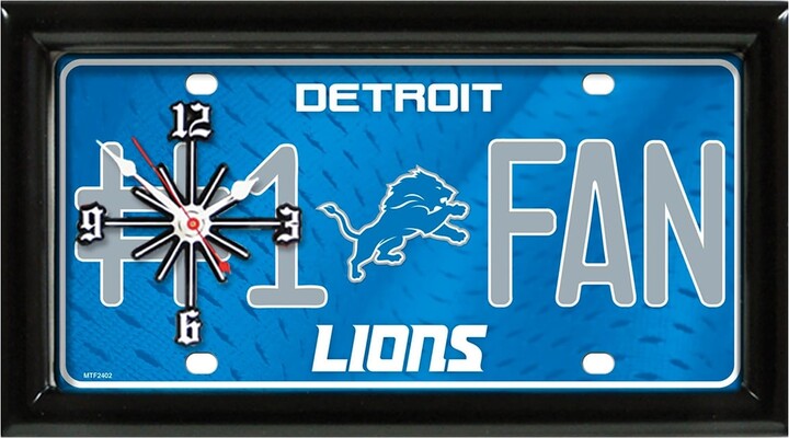 NFL Wall/Desk Analog Clock, #1 Fan with Team Logo - Detroit Lions ...