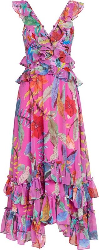PatBO Floral Ruffled Zamia Midi Dress - ShopStyle