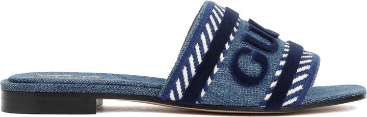 Gucci Jane Denim Slide Sandals Shoes - ShopStyle