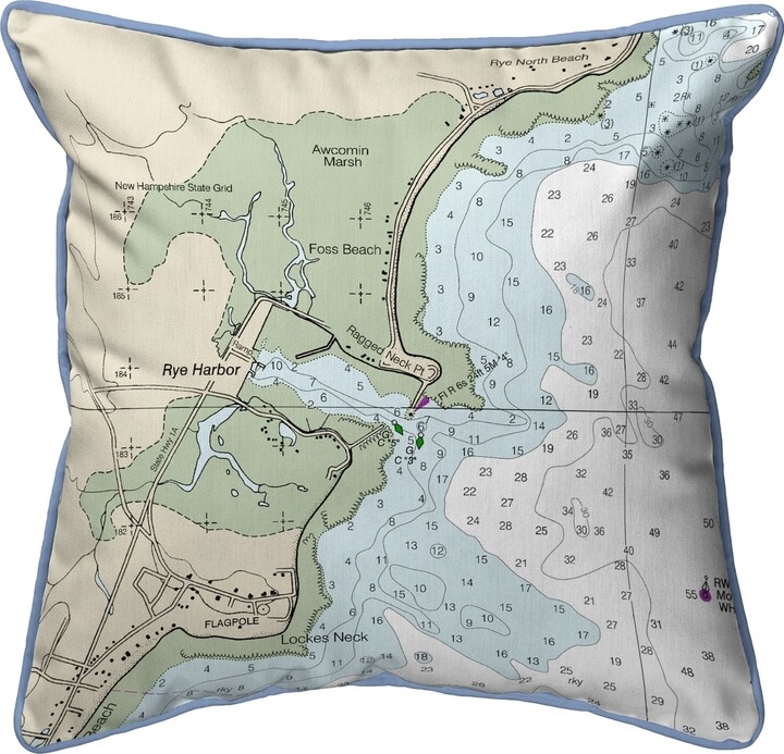 Betsy Drake Rye Harbor, NH Nautical Map Small Corded Indoor/Outdoor ...