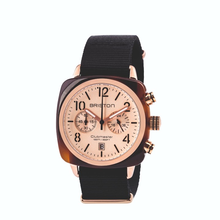 Briston Clubmaster Classic Chronograph Tortoise Shell Acetate, Rose ...