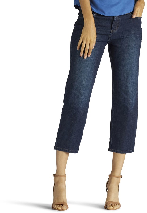 Lee Petite Relaxed Fit Denim Capris - ShopStyle Cropped Jeans