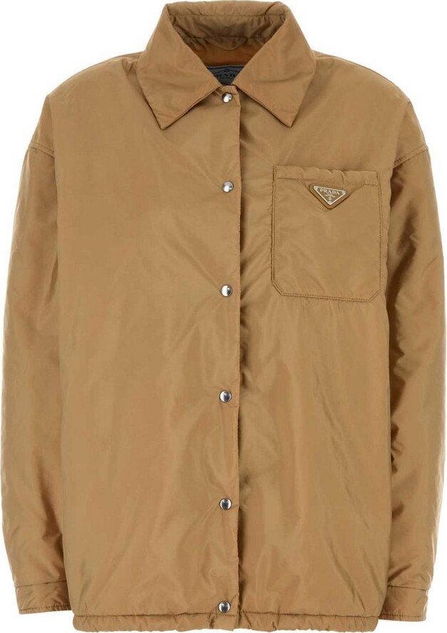 Prada Triangle-Logo Button-Up Padded Jacket - ShopStyle Vests