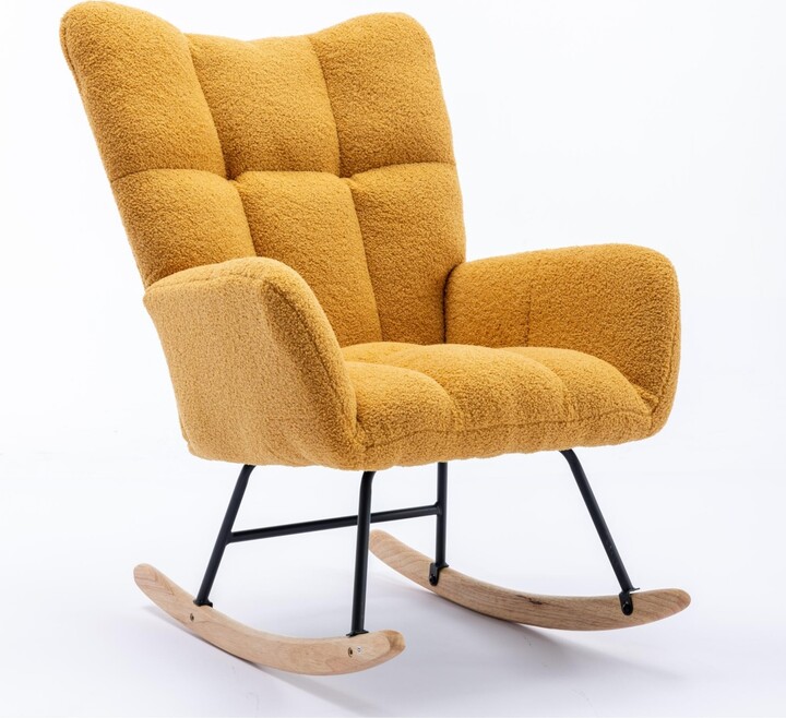 Simplie Fun Soft Teddy Fabric Rocking Chair with Pocket - ShopStyle ...