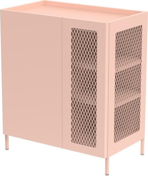 Mieres 2 Door Steel Pink Storage Cabinet, Accent Storage Locker with ...