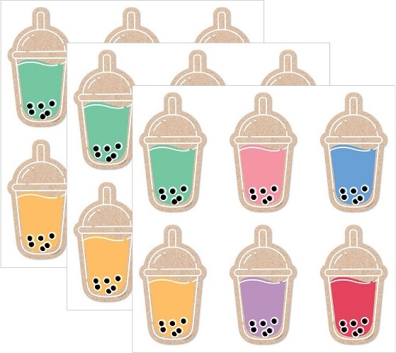 Creative Teaching Press® Krafty Pop! Boba Cups 6" Designer Cut-Outs, 36 ...
