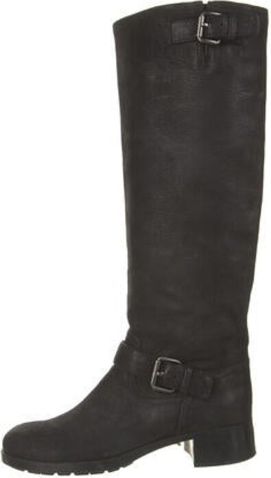 Prada Suede Riding Boots - ShopStyle