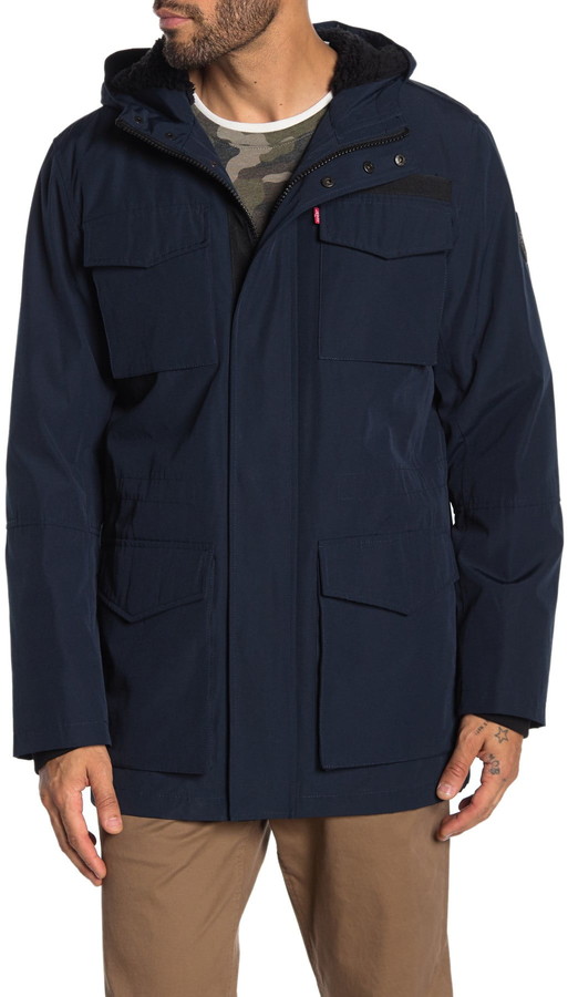 Levi's Hooded Drawcord Waist Parka Jacket - ShopStyle Outerwear