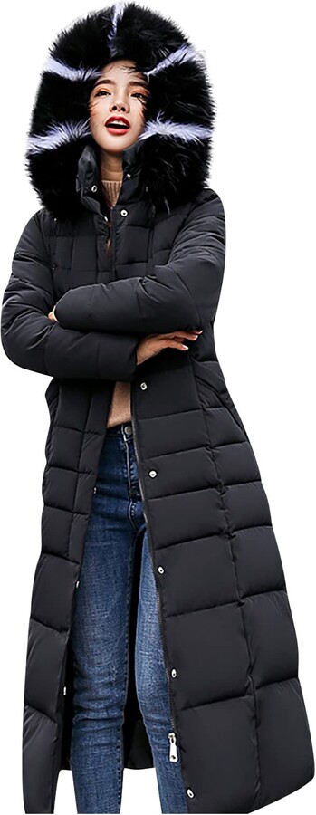 TIMEMEAN Long Winter Jackets For Women Uk Womens Puffer Coat Long ...