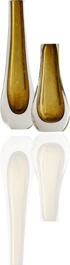 Marleth Yellow / Orange Set Of Two Murano Colored Glass Vases – Golden Teardrop Core - ShopStyle