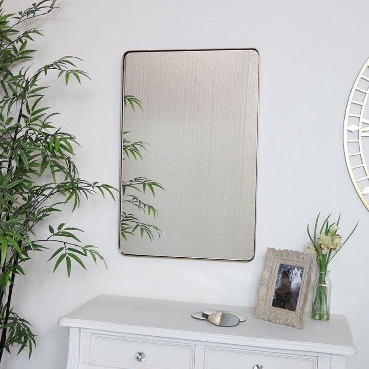 Melody Maison Brushed Gold Thin Framed Wall Mirror 50cm X 75cm - ShopStyle