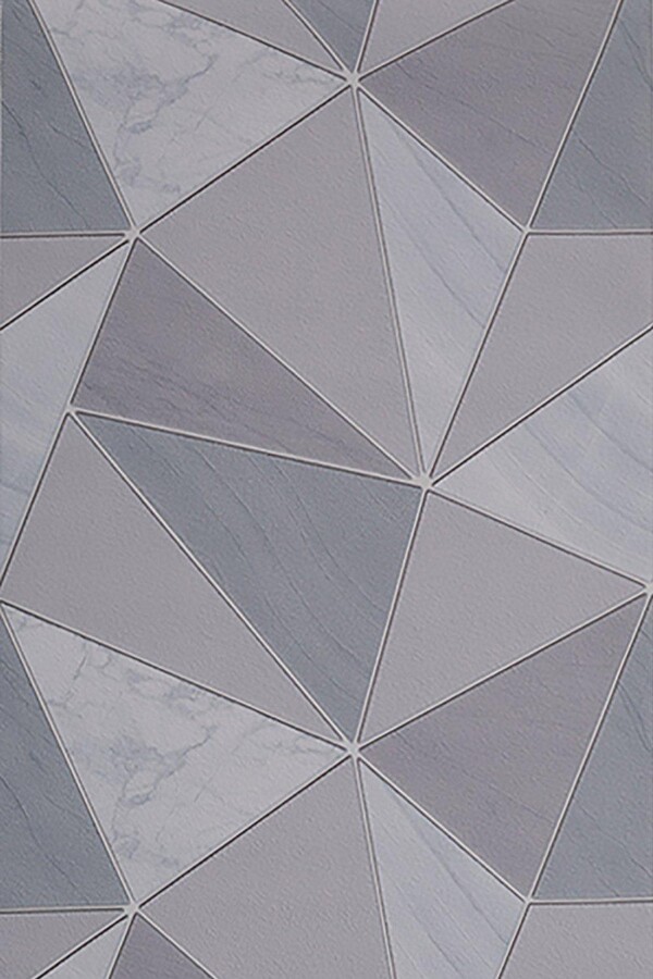 Living and Home Metallic Geometric Wallpaper Roll in Light Grey - ShopStyle