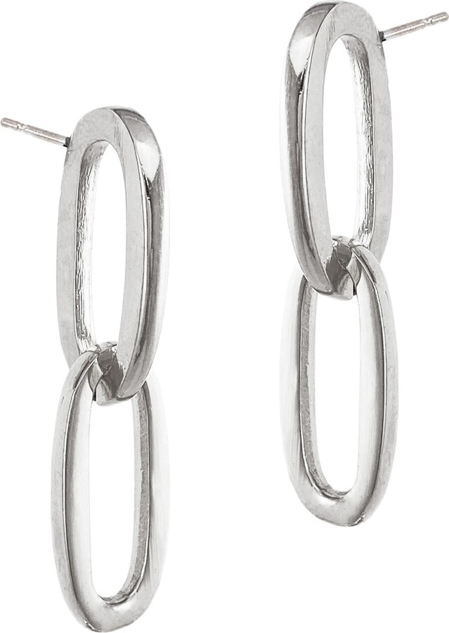 BIKO - Chainlink Studs - Silver - ShopStyle Earrings