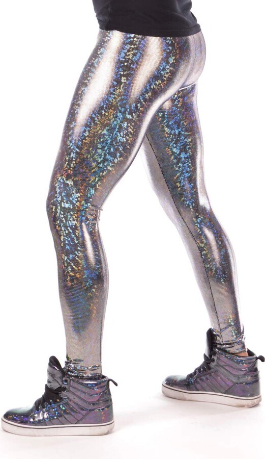 Revolver Fashion Disco Ball Holographic Men's Leggings Music Festival ...