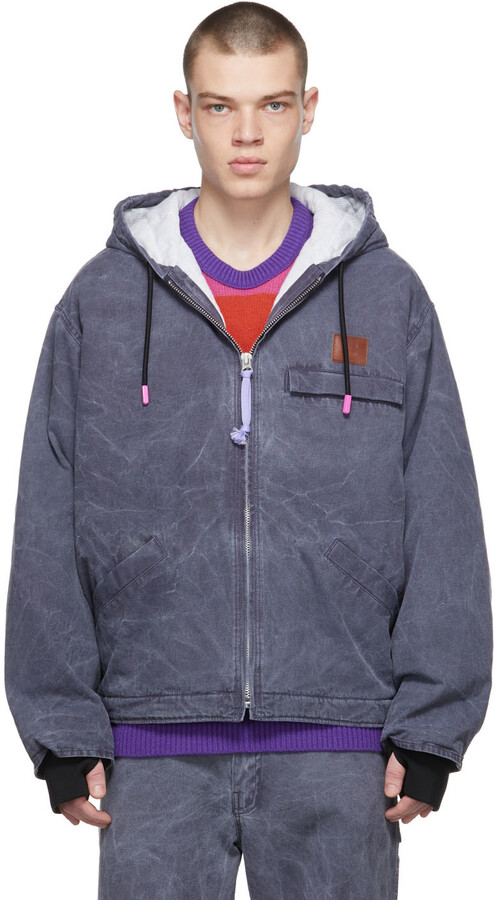 Acne Studios Grey Crinkled Fade Jacket - ShopStyle