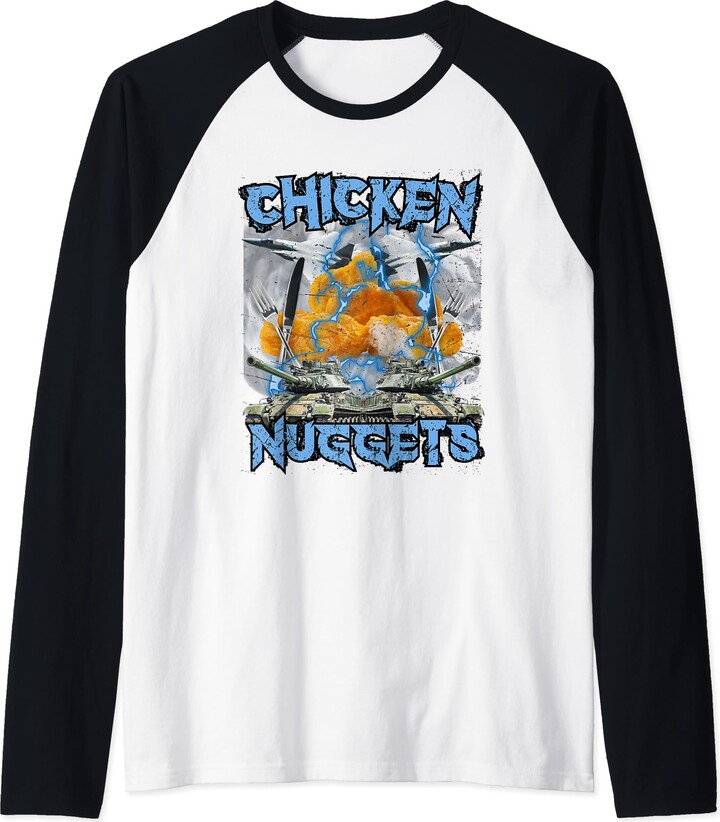 Certified Chicken Nugget Expert Funny Meme Raglan Baseball Tee ...