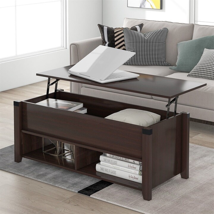 Merax Lift Top Coffee Table with Hidden Storage and Open shelf - ShopStyle