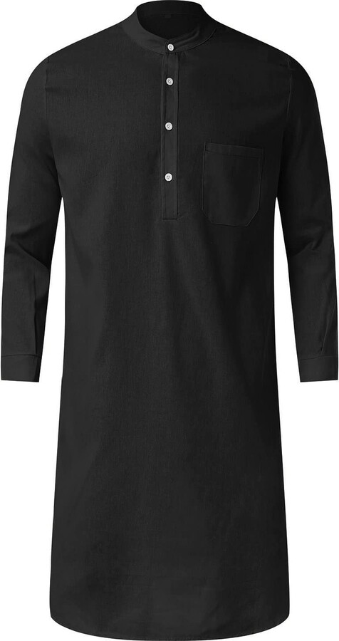 COOFANIN Boy Valentines Day Cards Kaftan Men Black Sackcloth Prayer ...