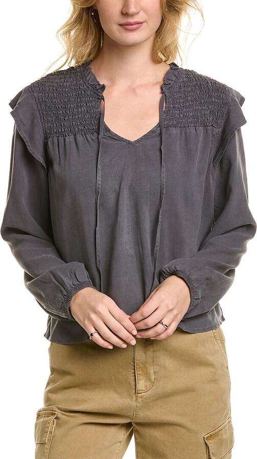 Bella Dahl Smocked Ruffle Pullover - ShopStyle Sweaters