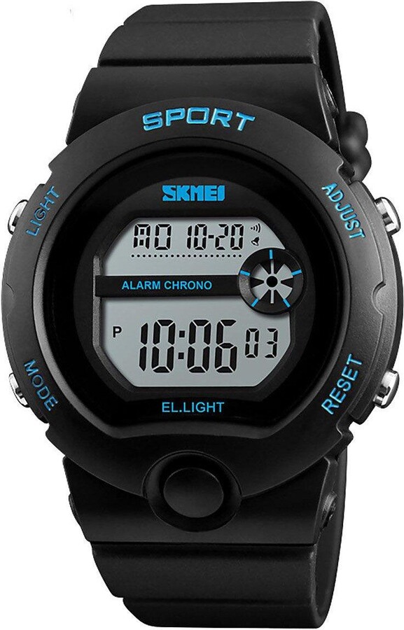 Skmei Black Digital Watch With Pink or Blue Markers For Ages 5-13 ...