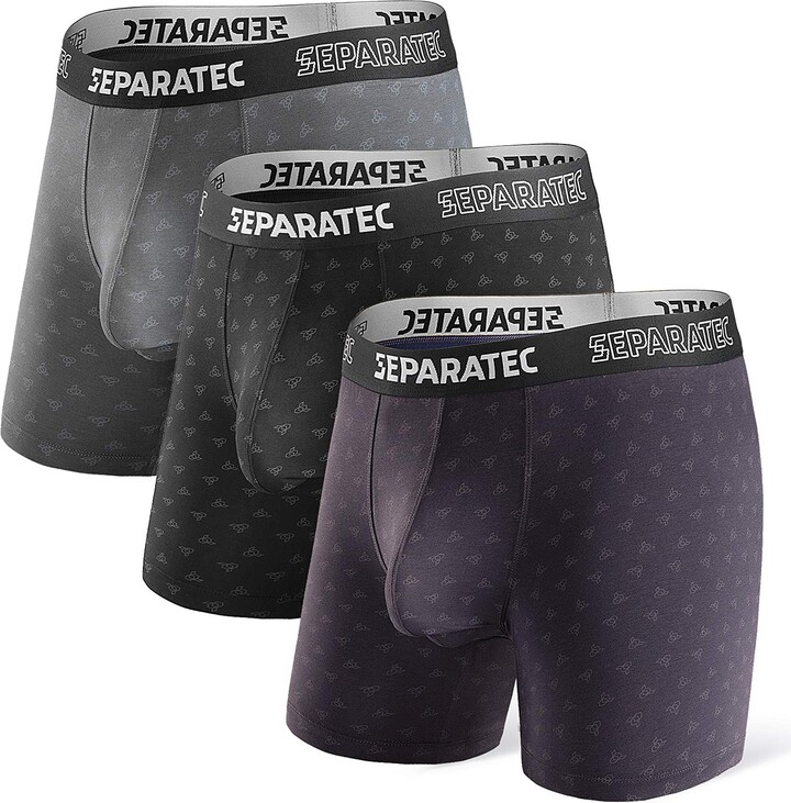 Separatec Men's Underwear Trunks Dual Pouch Boxer Shorts Comfort Flex ...