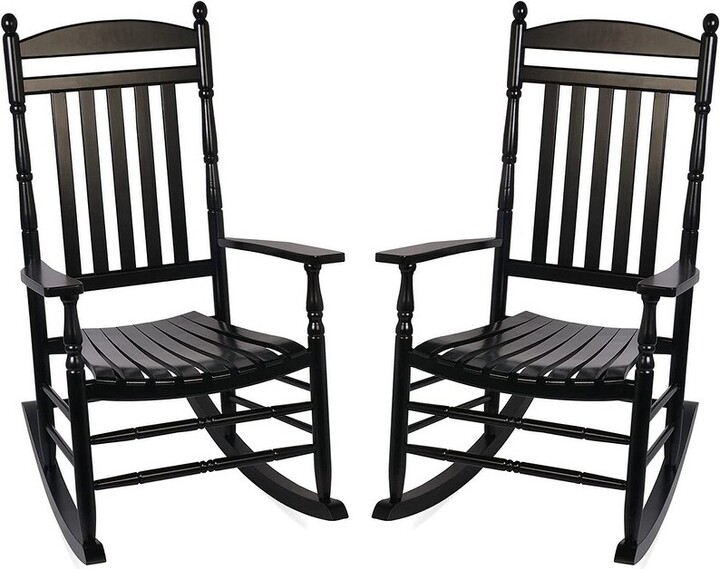 Set of 2 Outdoor Rocking Chairs, Outdoor Indoor Oversized Patio Rocker ...