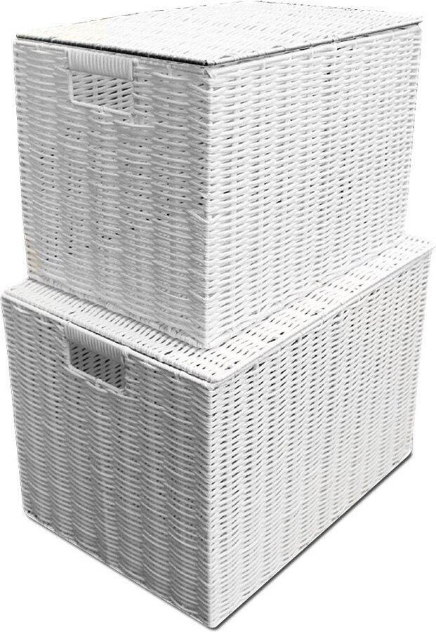 Arpan Laundry Resin Woven Hamper Basket Storage Chest Trunk Hamper/Kids ...