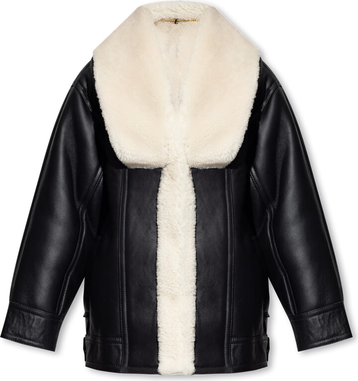 Victoria Beckham Shearling Jacket, , - Black - ShopStyle