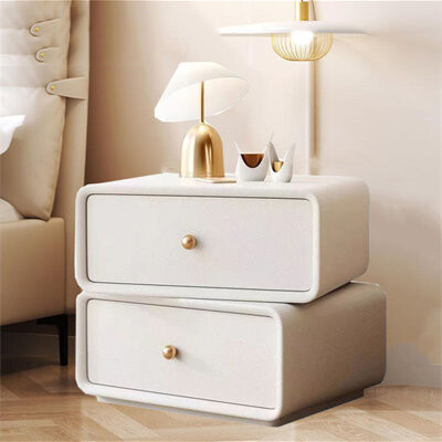 Mercer41 Jacobian Solid Wood Nightstand with Rotating Storage and Nano ...