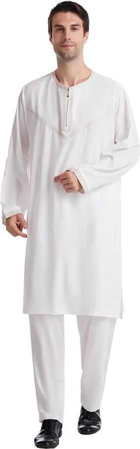 MODSGUE Abaya Muslim Men's Muslim Tunics Ramadan Robes Islamic Islamic ...