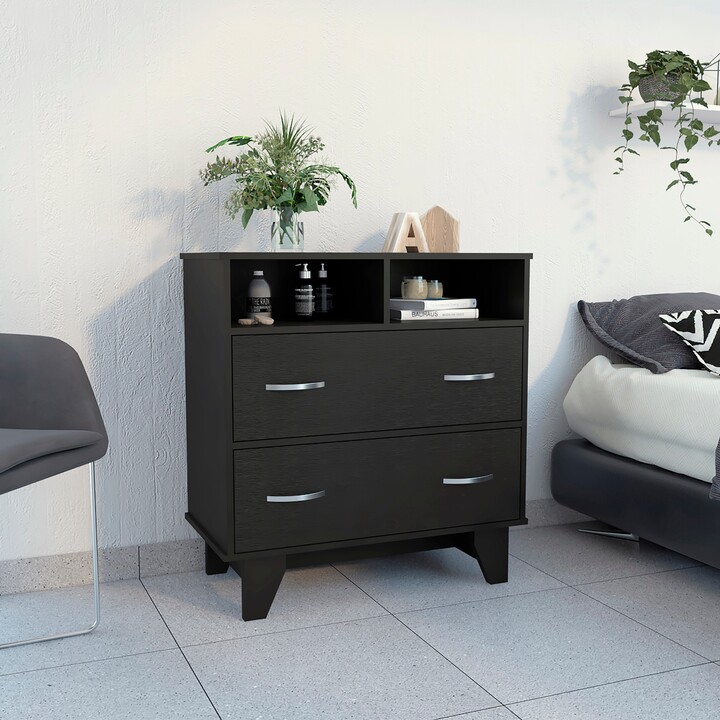 FM FURNITURE Portobelo Two Drawer Dresser, With Two Open Shelves ...