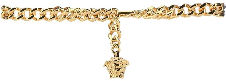 Versace Medusa Embellished Chain Link Belt - ShopStyle