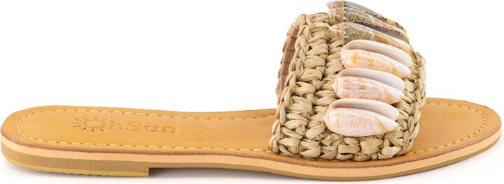 OhSun - Coco Leather & Shells Sandals - ShopStyle
