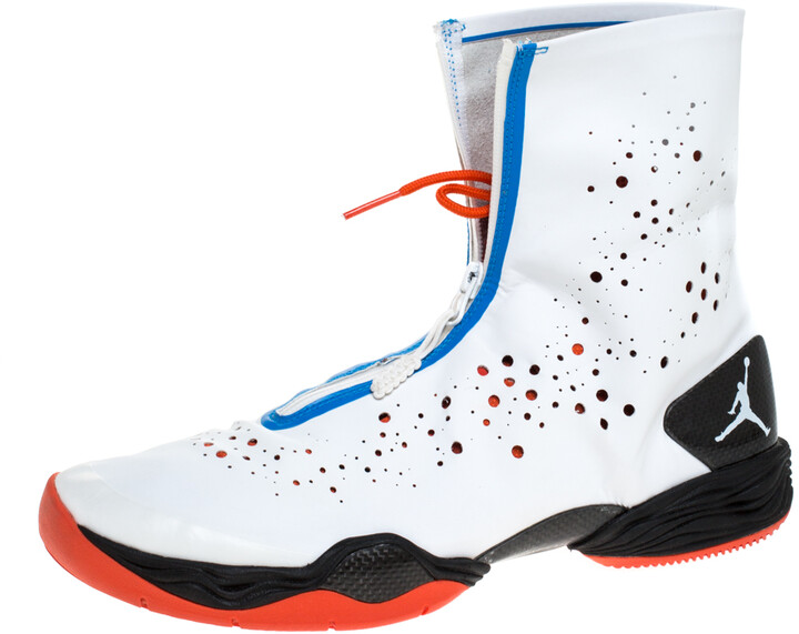 Jordan Air White/Blue Leather and Mesh XX8 Locked and Loaded High Top ...