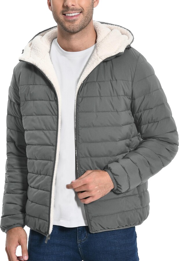 Pioneer Camp Men's Winter Jacket Sherpa Lined Warm Puffer Jackets with ...