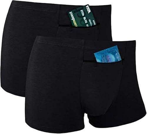 H&R Men's Hide Your Stash Boxer Briefs with Secret Hidden Pocket ...
