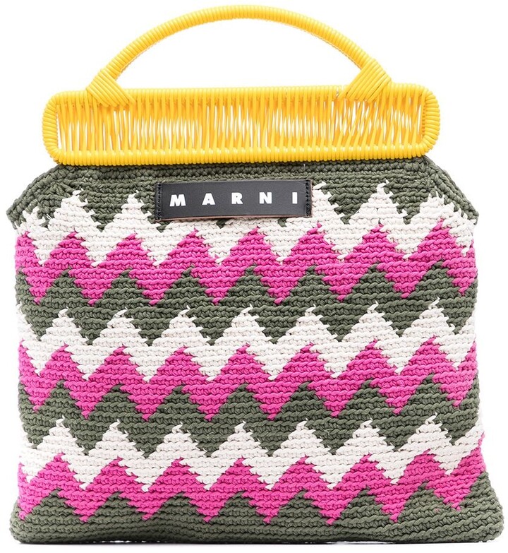 Marni Market Frame zigzag crochet bag - ShopStyle