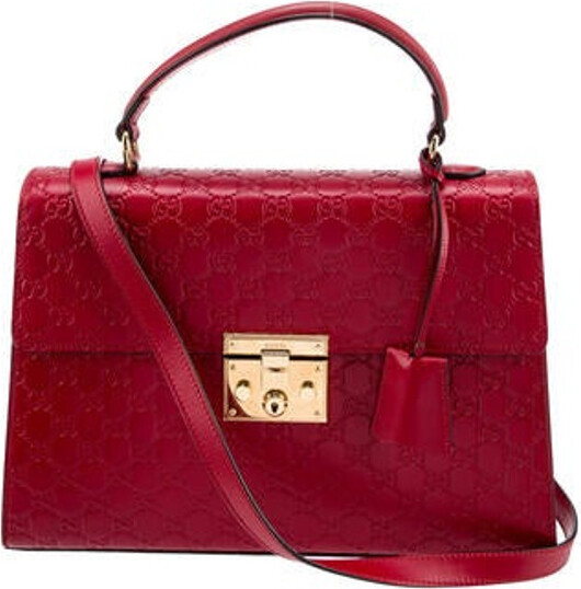 Gucci GG Signature Medium Padlock Top Handle Bag - ShopStyle
