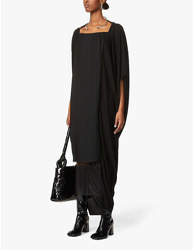 Omer Asim Redeemer pleated-panel crepe midi dress - ShopStyle