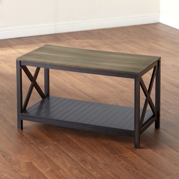 The Lakeside Collection Lakeside Two-Tone Coffee Table with X Design ...