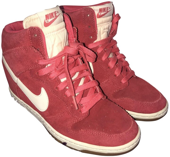 Nike red Suede Trainers - ShopStyle Sneakers & Athletic