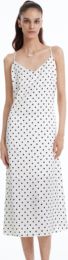 GOELIA Polka Dots Spaghetti Strap Slip Maxi Dress - ShopStyle